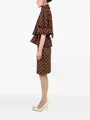 ROWEN ROSE Polka Dot Puffy Sleeve Shirt