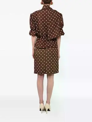 ROWEN ROSE Polka Dot Puffy Sleeve Shirt