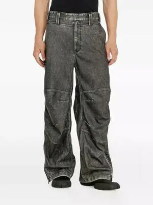 DIESEL® Bonded Material Pants With Distressed Effect