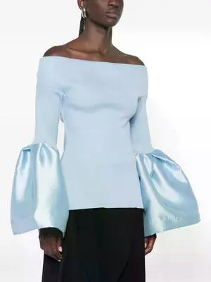 MARQUES' ALMEIDA Off-shoulder Ribbed Knit Blouse