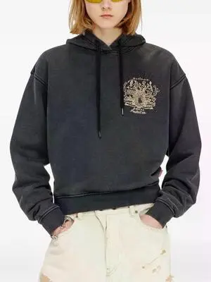 DIESEL® Hoodie With Graphic Prints And Rhinestone Embellishments
