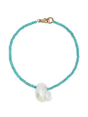 Bimba Y Lola Beaded Shell Pendant Necklace - Blue