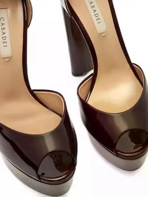 Casadei Flora Patent Leather Sandals - Red