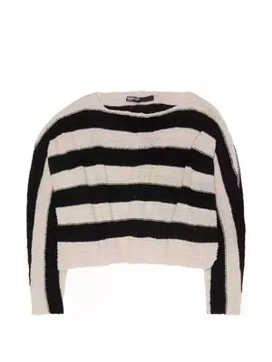 Bimba Y Lola Striped Open-knit Sweater