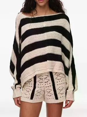 Bimba Y Lola Striped Open-knit Sweater