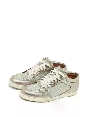 JIMMY CHOO Miami Glitter Leather Sneakers