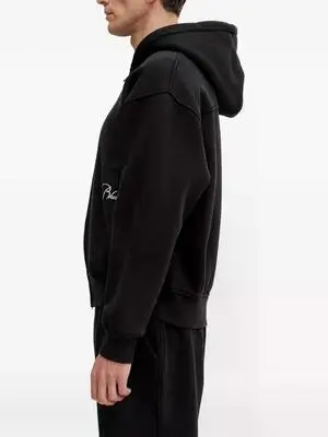 Rhude Logo Embroidered Zip-up Hoodie
