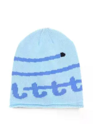LITT' Litt Swirl Pattern Knit Beanie - Blue