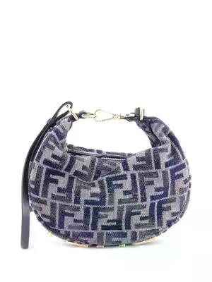Fendi Zucca Canvas Mini Hobo Bag - Blue