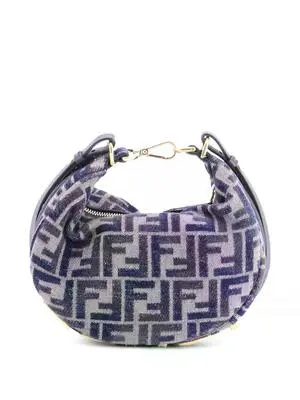 Fendi Zucca Canvas Mini Hobo Bag - Blue