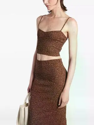 MC2 SAINT BARTH Leopard Print Crop Top