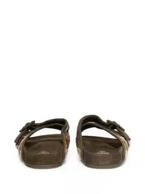BAZISZT Basziszt Floral Embroidered Raffia Sandals