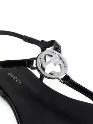 Gucci Interlocking G Patent Leather Sandals