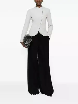 Emporio Armani Scalloped-edge Wave-texture Jacket
