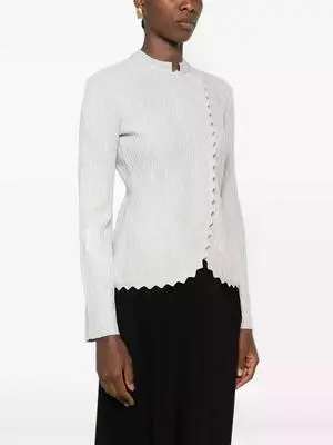 Emporio Armani Scalloped-edge Wave-texture Jacket