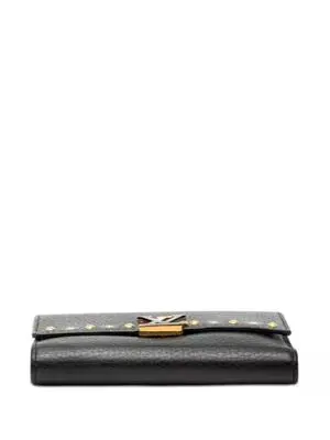 LOUIS VUITTON 2017 Studded Taurillon Capucines Compact Wallet Small Wallets - Black