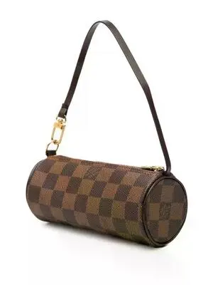 LOUIS VUITTON Damier Ebene Papillon Pochette Handbag - Brown