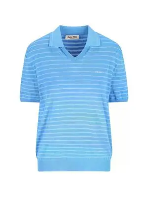 Miu Miu Striped V-neck Sweater