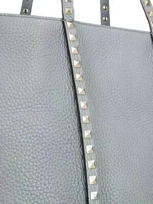Valentino Garavani Rockstud Leather Tote Bag - Blue