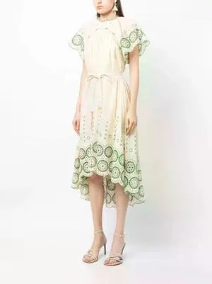 Zimmermann Raie Embroidered Midi Dress