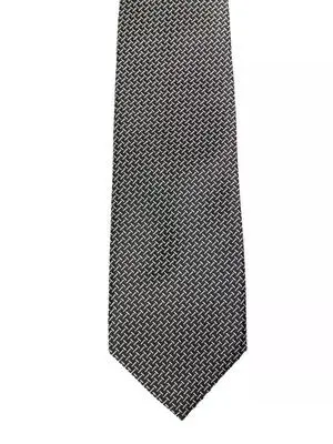 TOM FORD Geometric Pattern Neck Tie - Black