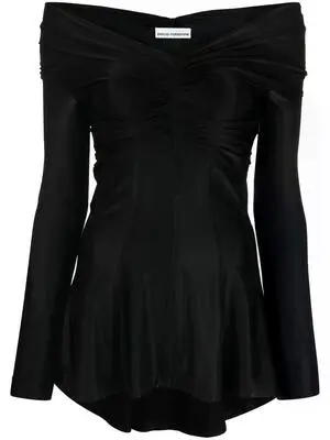 Rabanne Ruched Off-shoulder Flared Top