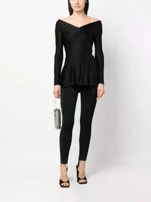Rabanne Ruched Off-shoulder Flared Top