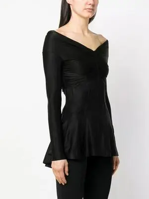 Rabanne Ruched Off-shoulder Flared Top