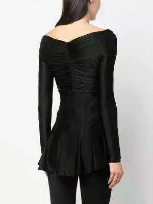 Rabanne Ruched Off-shoulder Flared Top