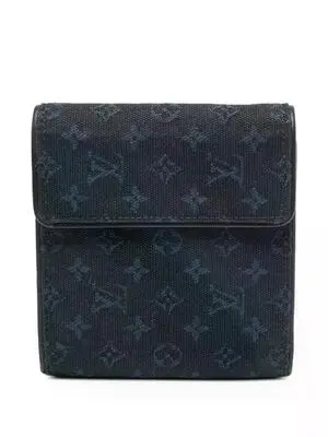 LOUIS VUITTON Monogram Mini Lin Compact Wallet - Blue