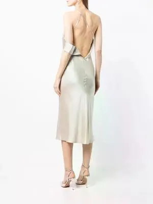 Michelle Mason Silk Satin Bias-cut One-shoulder Midi Dress
