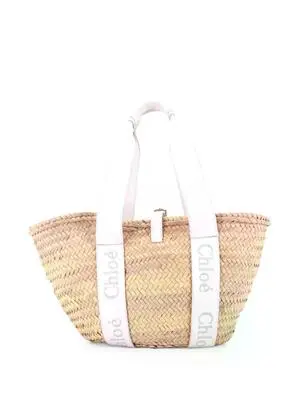 Chloé Sense Basket Tote Raffia Shoulder Bag