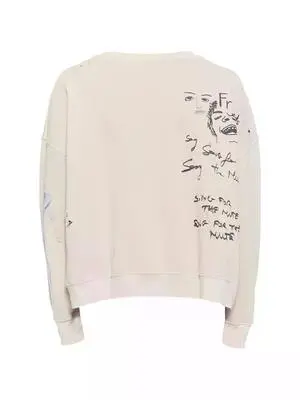 SONG FOR THE MUTE Distressed Graphic-print Sweatshirt