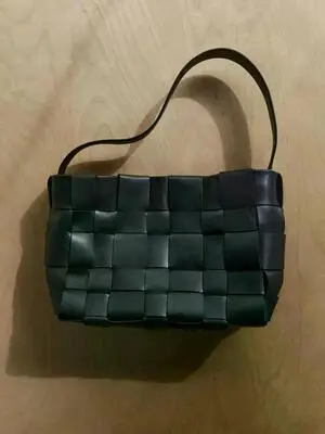 ST. AGNI Woven Mini Tote Bag - Black