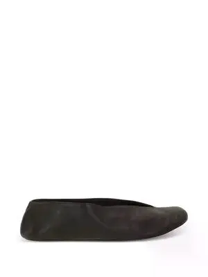 THE ROW V-neck Leather Loafers