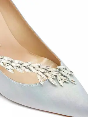Manolo Blahnik Nadira Crystal-embellished Satin Pumps - Blue