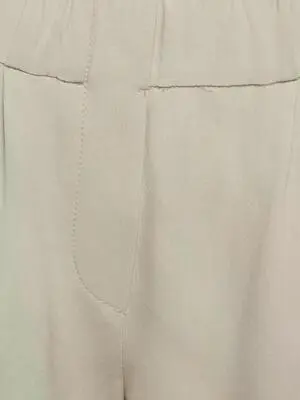 Brunello Cucinelli Beige Crepe Cropped Trousers