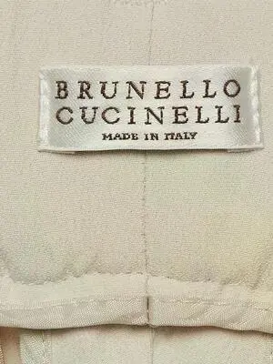 Brunello Cucinelli Beige Crepe Cropped Trousers