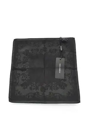 Dolce & Gabbana Floral Jacquard Pocket Square - Black