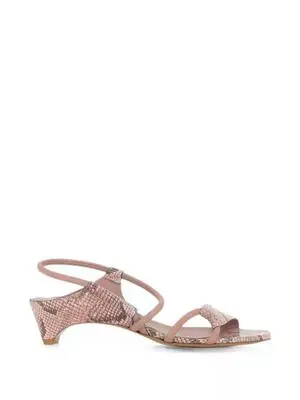 DEL CARLO Snakeskin-effect Slingback Sandals