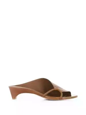 DEL CARLO Ava Asymmetric Strap Leather Sandals