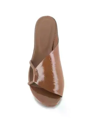DEL CARLO Ava Asymmetric Strap Leather Sandals