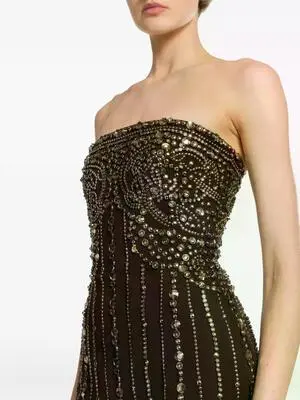 Elie Saab Stud-embellished Strapless Maxi Dress
