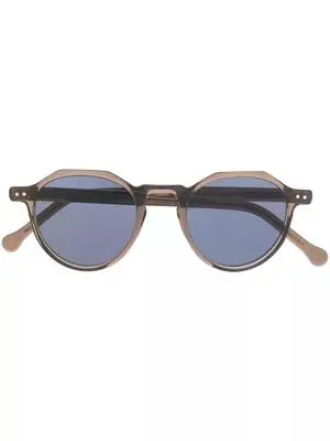 LESCA Icon Round-frame Sunglasses - Neutrals