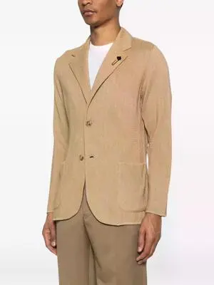 LARDINI Chevron-knit Flower-pin Jacket