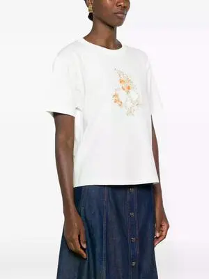 Alexander McQueen Ivory Floral Print T-shirt