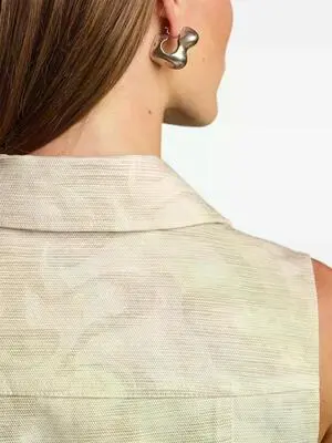 HEVRON Skylar Camouflage Print Peplum Top