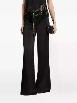 Alice + Olivia Chain-link Eyelet Embellished Palazzo Trousers