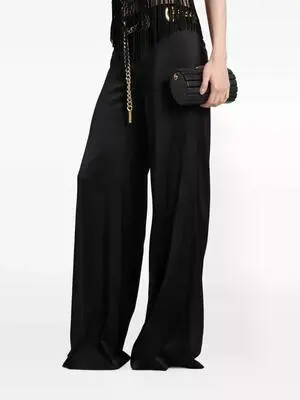 Alice + Olivia Chain-link Eyelet Embellished Palazzo Trousers