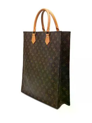 LOUIS VUITTON Monogram Sac Plat Tote Bag - Brown